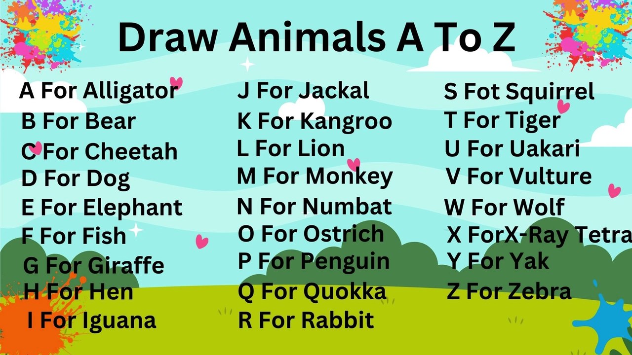 How to Draw Animals A to Z for Kids | Fun and Easy Step-by-Step Drawing ...