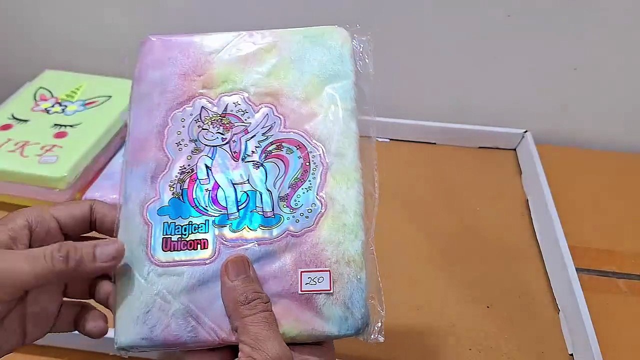 Unboxing and Review of Fur Unicorn Diary Notebook for Girls with ...