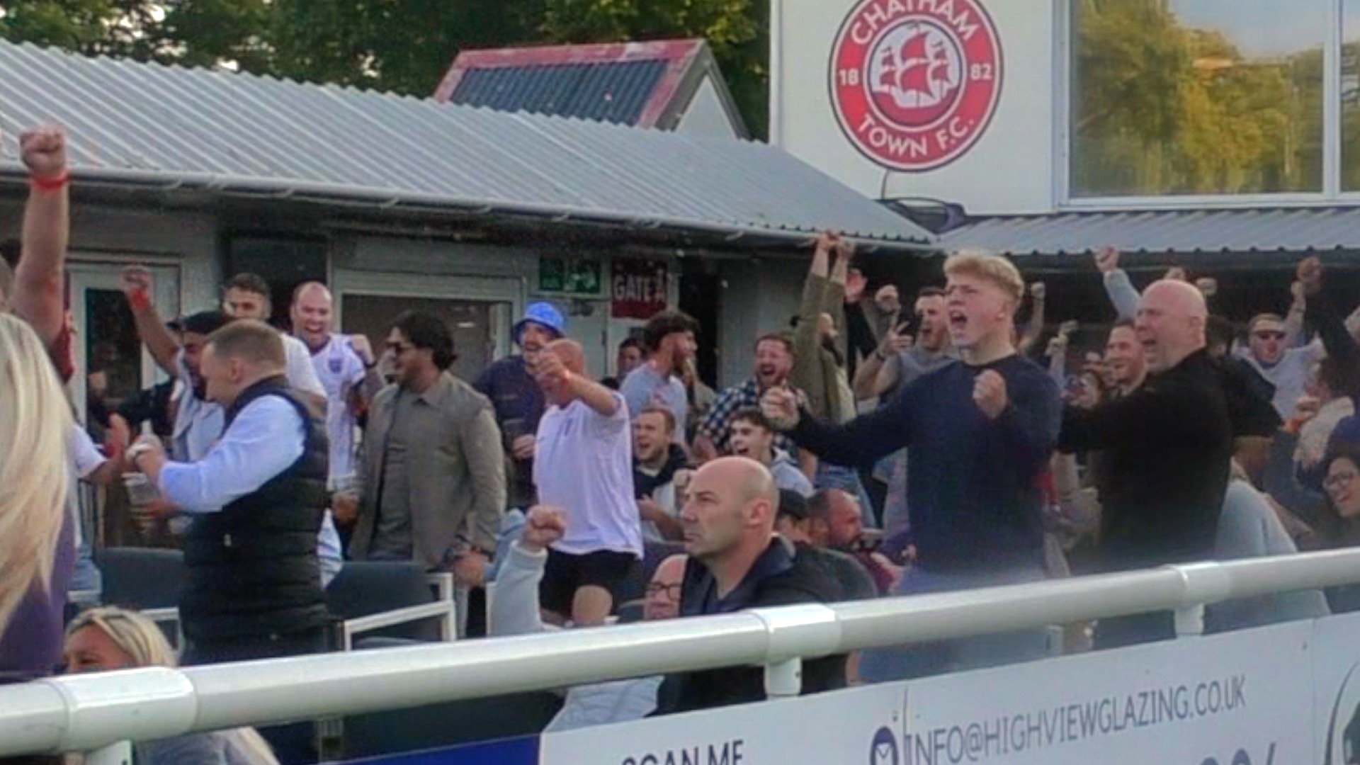 Chatham Town FC celebrates as England through to EURO 2024 final