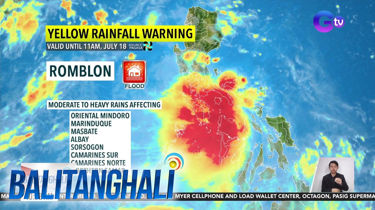 Yellow rainfall warning, itinaas ng PAGASA sa Romblon; LPA ...