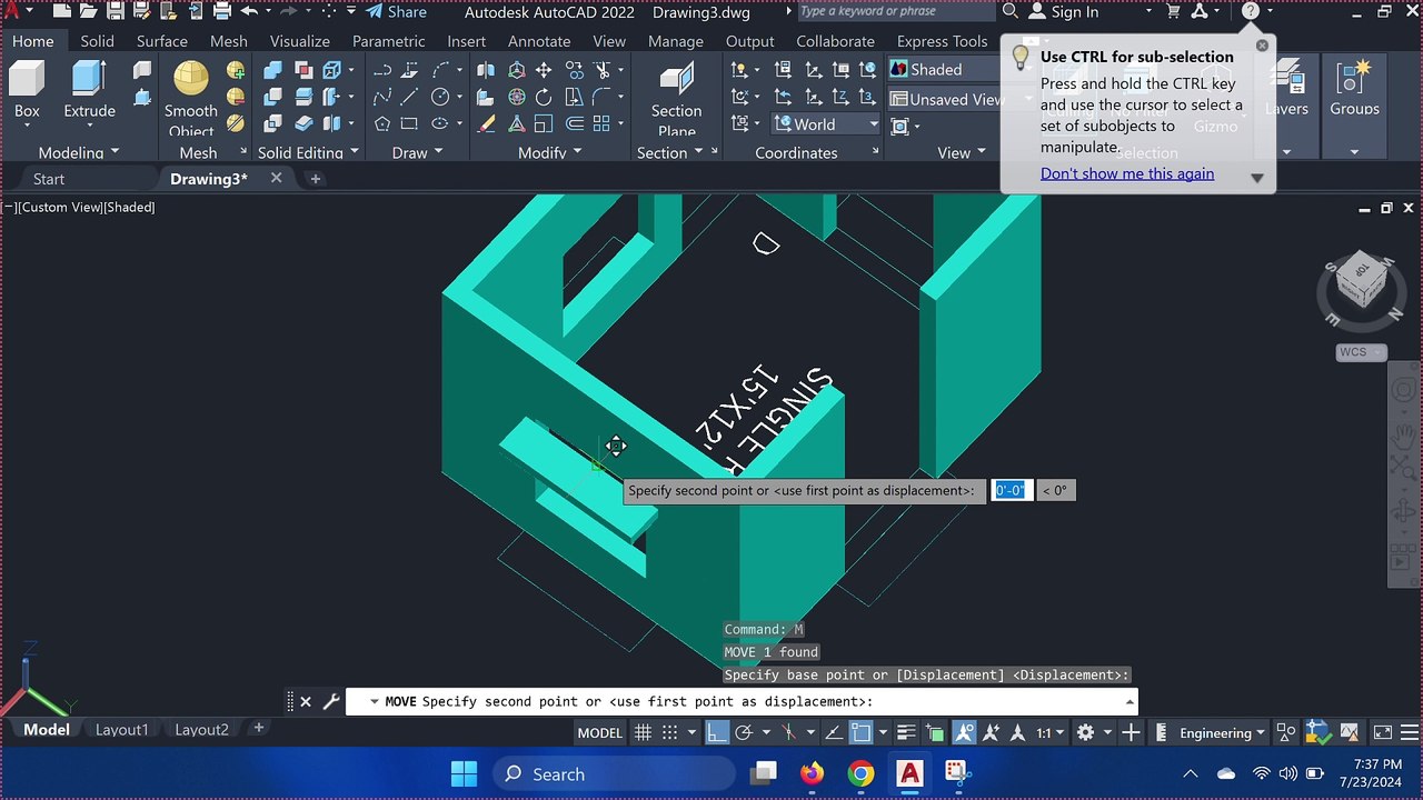 How to create AutoCAD 3D Modeling in 2D Hours | COMPLETE 3D RENDERING ...