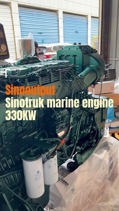 Sinooutput Sinotruk Stery D12 marine diesel engine. 330KW 2100r/min net weight 1200kg.─影片 ...