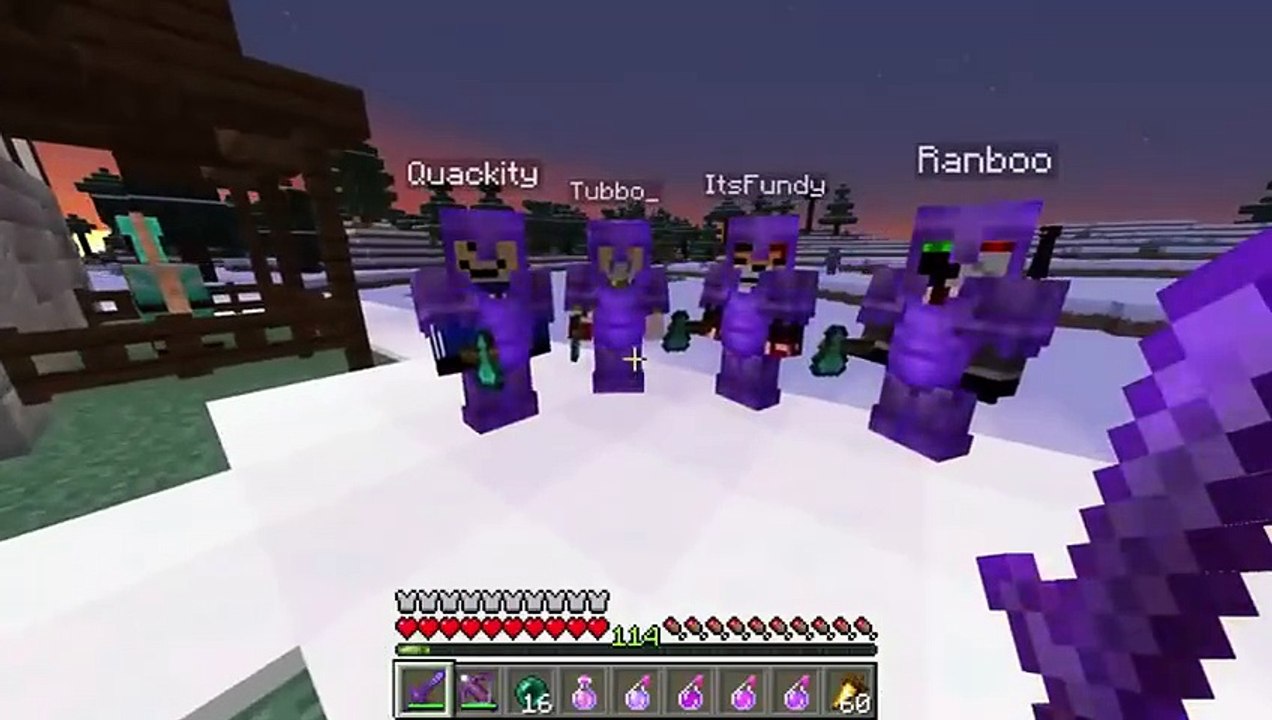 Technoblade's Epic 4v1 Battle Against Quackity, Tubbo, Ranboo, and ...