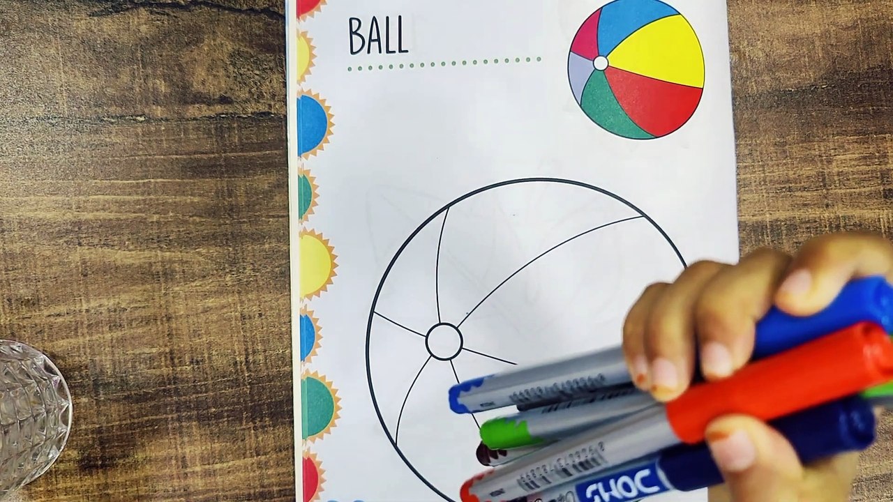 Fun Coloring and Tracing a Ball | Easy Coloring for Kids | Learn Colors ...