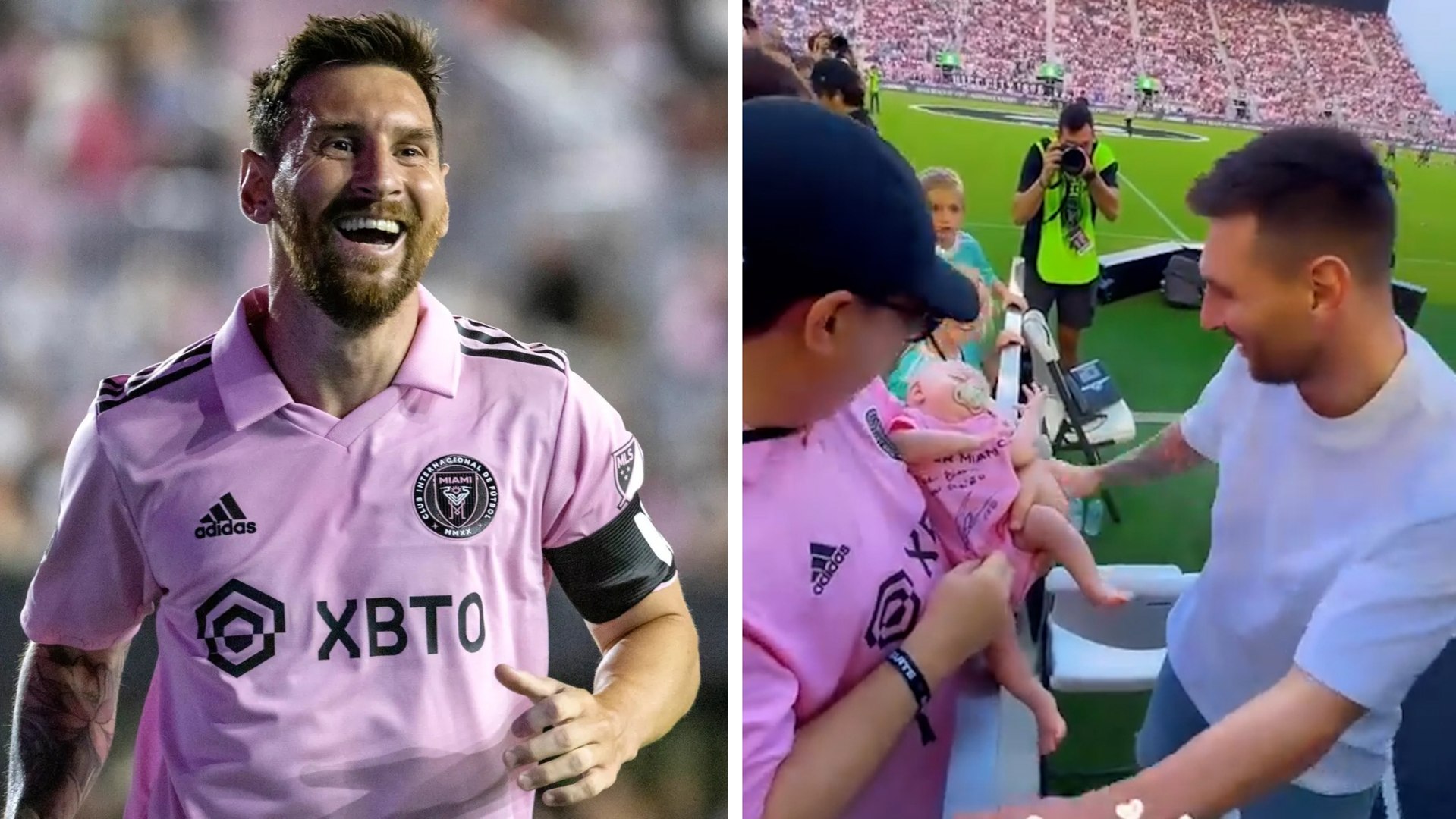 Lionel Messi cumple el sueño de un fan y saluda de beso a su hermosa ...