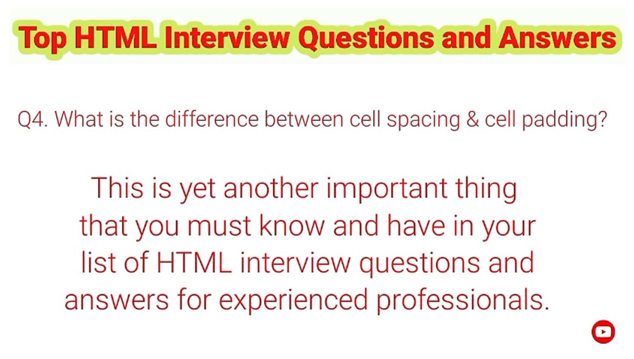 To HTML interview questions and answers - video Dailymotion