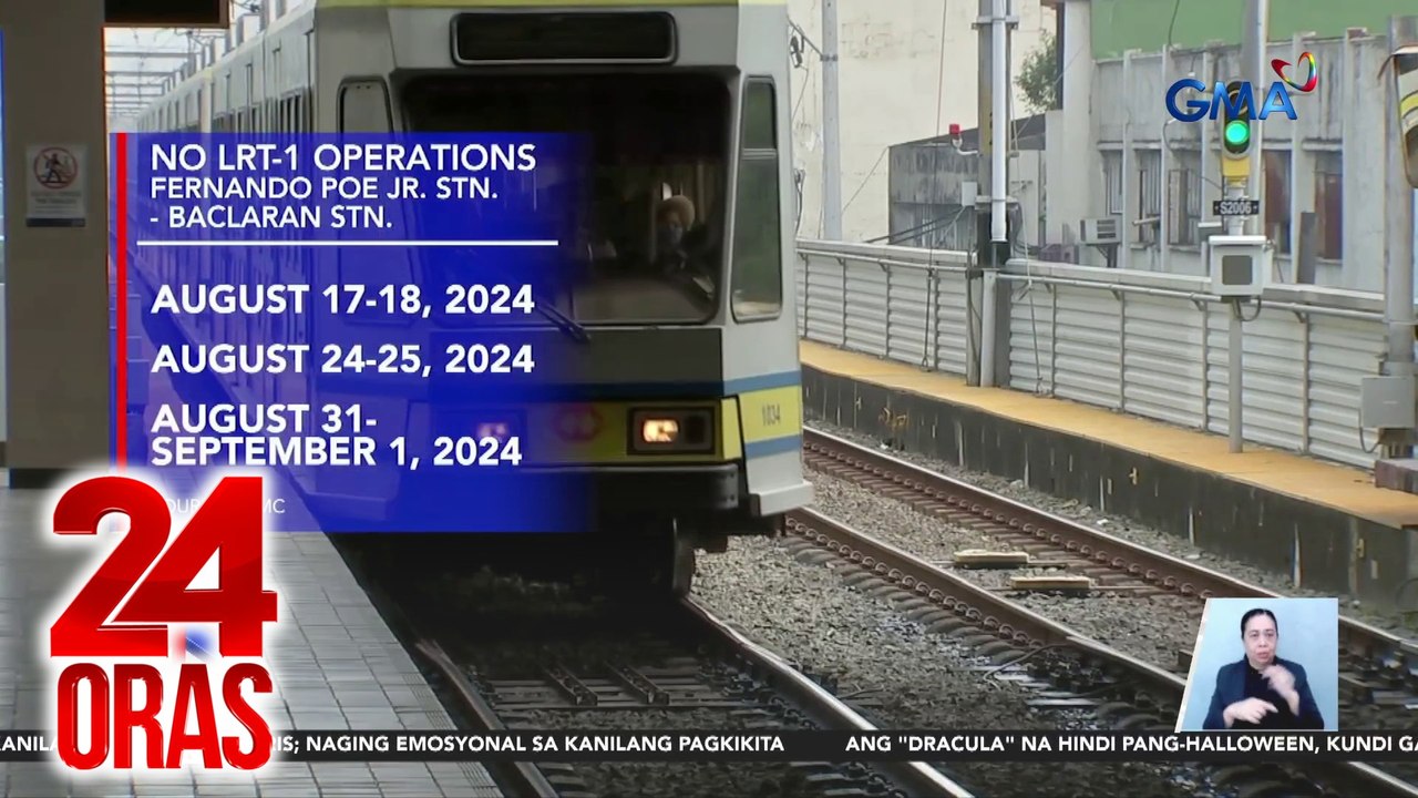 Byaheng Fernando Poe Jr. Stn. - Baclaran Stn. ng LRT-1, tatlong weekend suspendido | 24 Oras ...