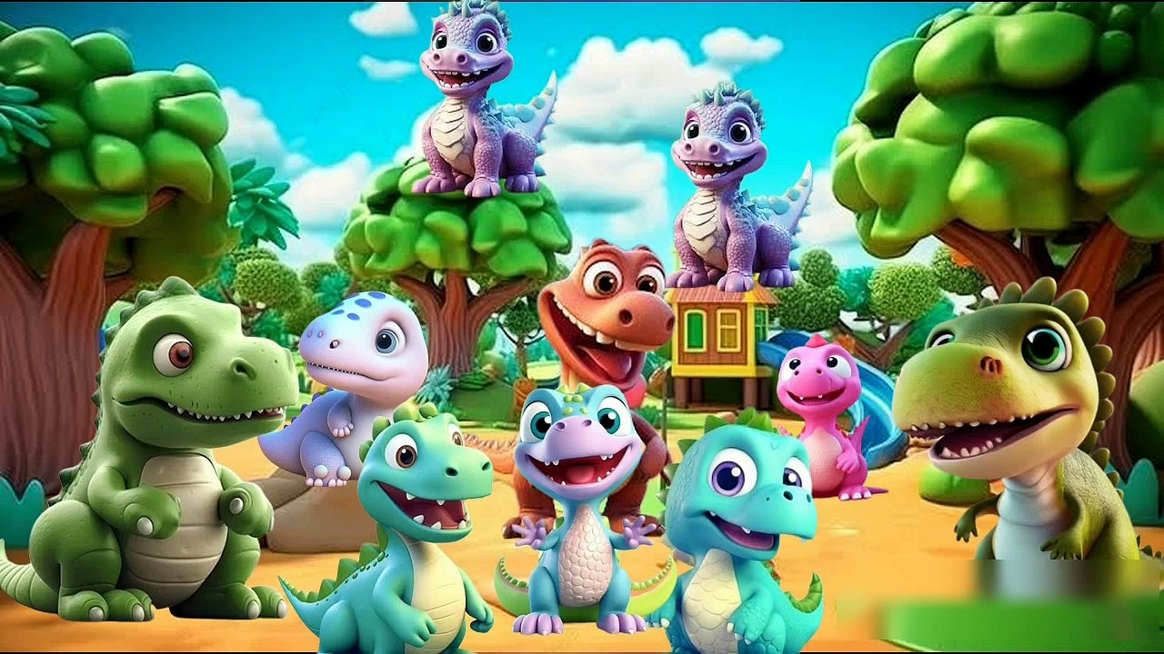 ten little Dinosaur kindergarten learning videos nursery rhymes for ...