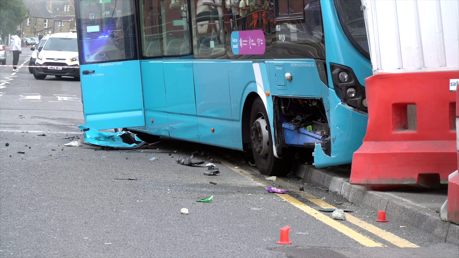 Bus crashes into scaffolding in Gillingham