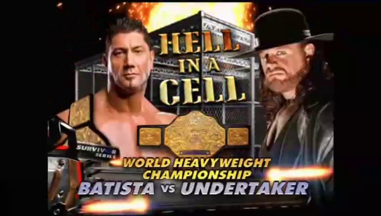 WWE Survivor Series 2007 - Batista vs The Undertaker (Hell In A Cell ...