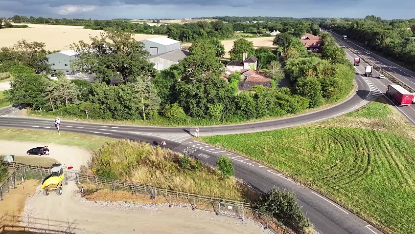 Construction on A14 eastbound service station between Elmswell and ...