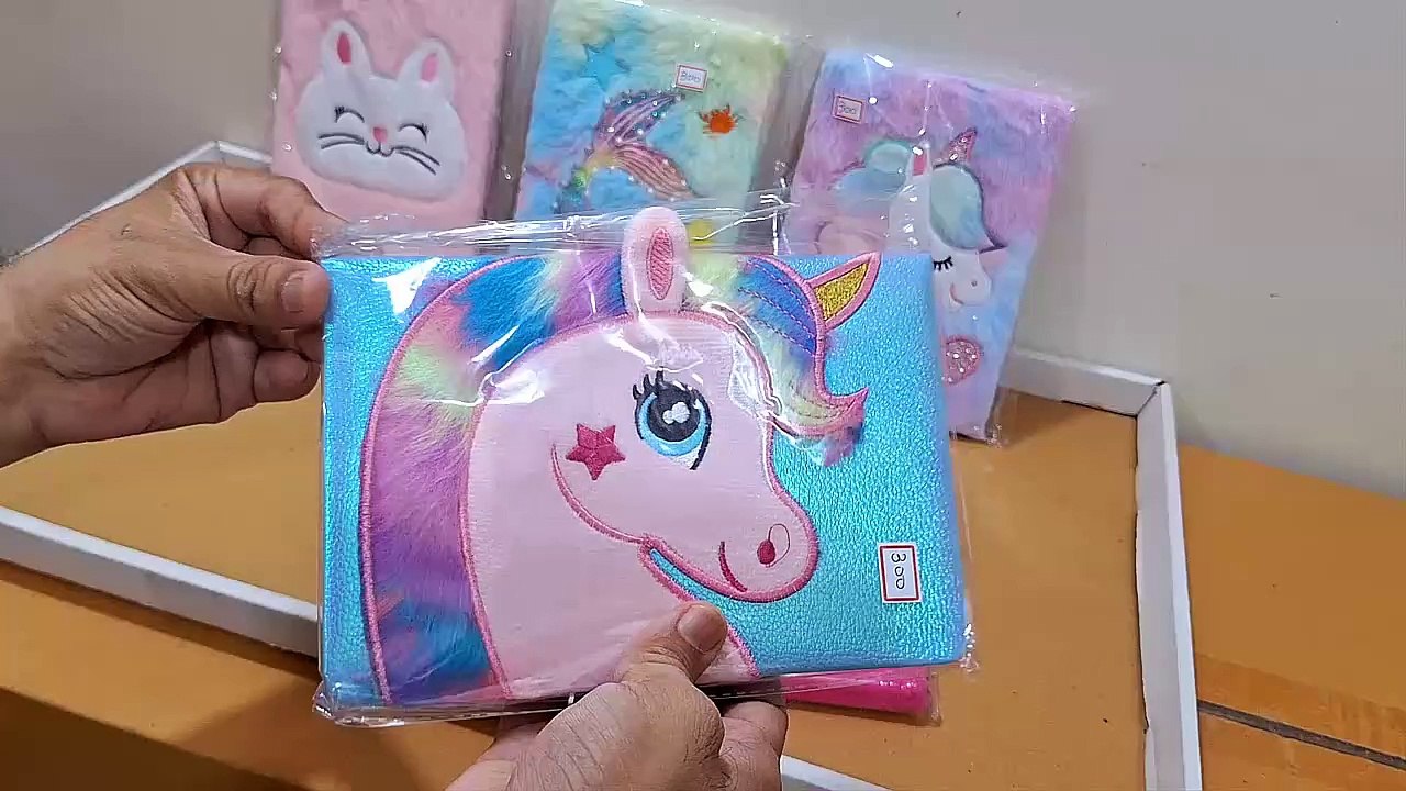 Unboxing and Review of unicorn Fur Diary and Designer unicorn Gift Set ...