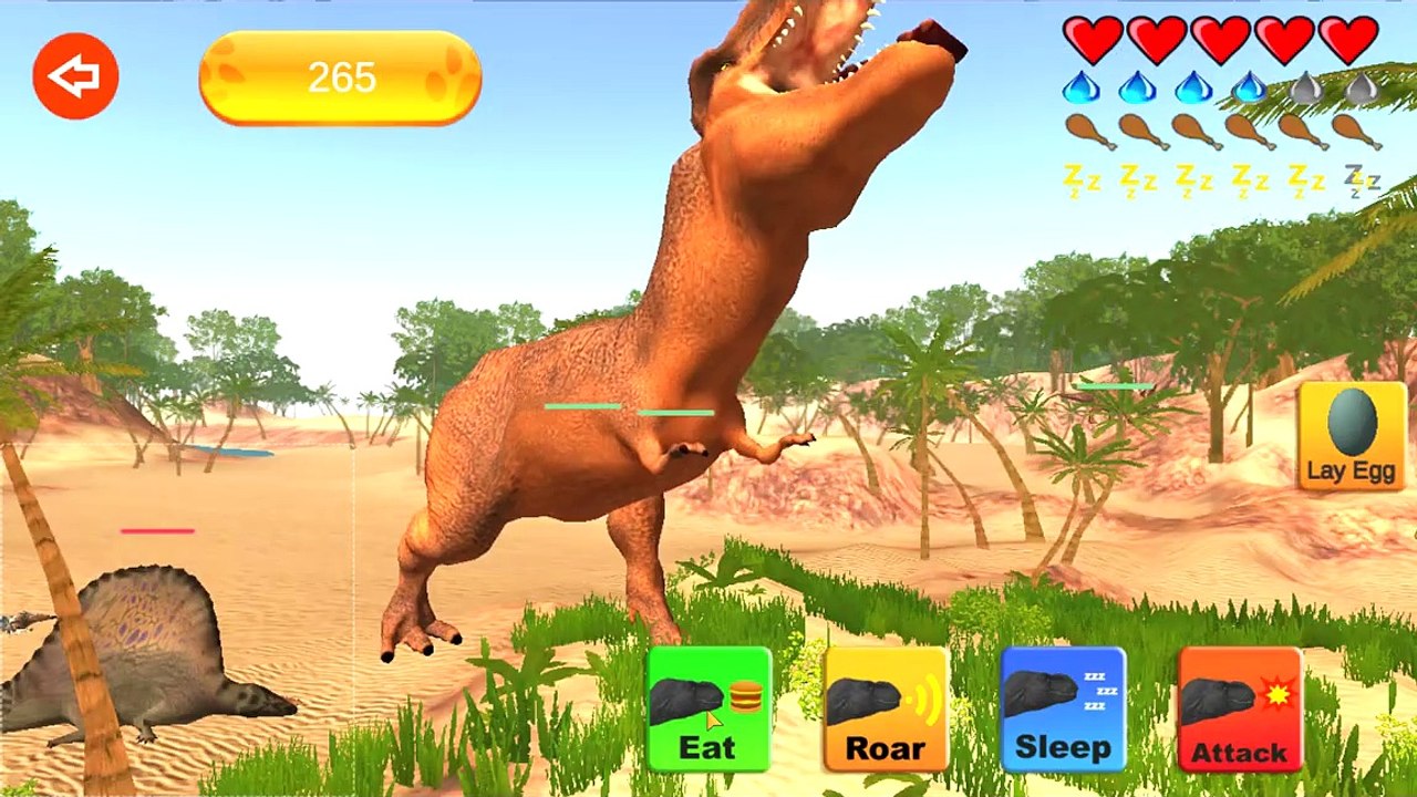 Fierce Tyrannosaurus Rex fights with other DINOSAURS in the game ...