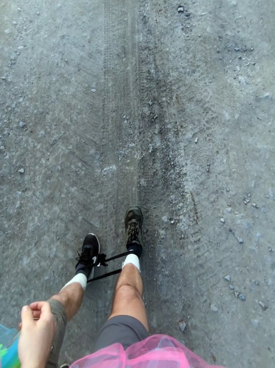 Andy McMillan and Graham Wright on their three-legged walk of the ...