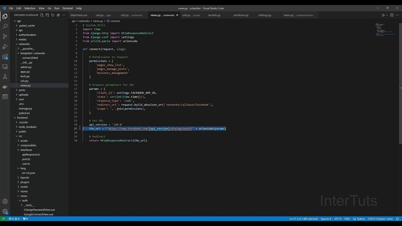 Vue.js & Django Social Scheduler: connect Facebook Pages with API url - video Dailymotion