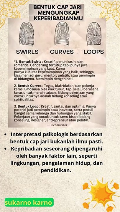 bentuk cap jari dan interpretasi psikologisnya #quotes - Video Dailymotion