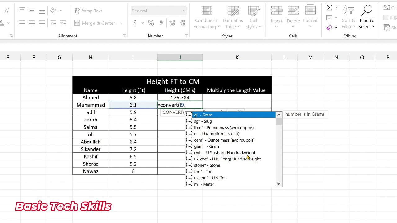 The Best Way to Convert Height FT to CM in Excel Explained - video ...