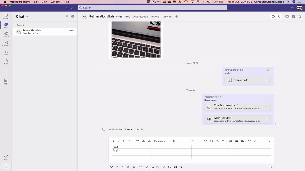 How to INSERT & SEND a Table via a Conversation on Microsoft Teams ...