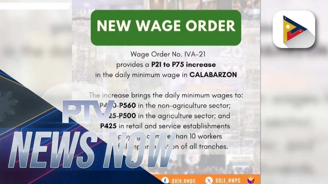 RTWPB announce wage orders IVA-21, RO VII-25 raising wages in ...