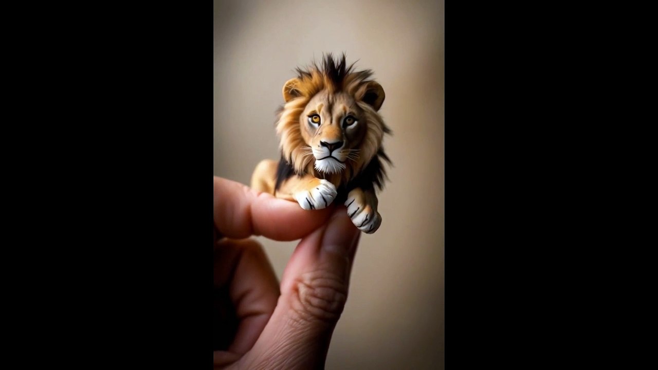 Tiny Lion in human hands - video Dailymotion