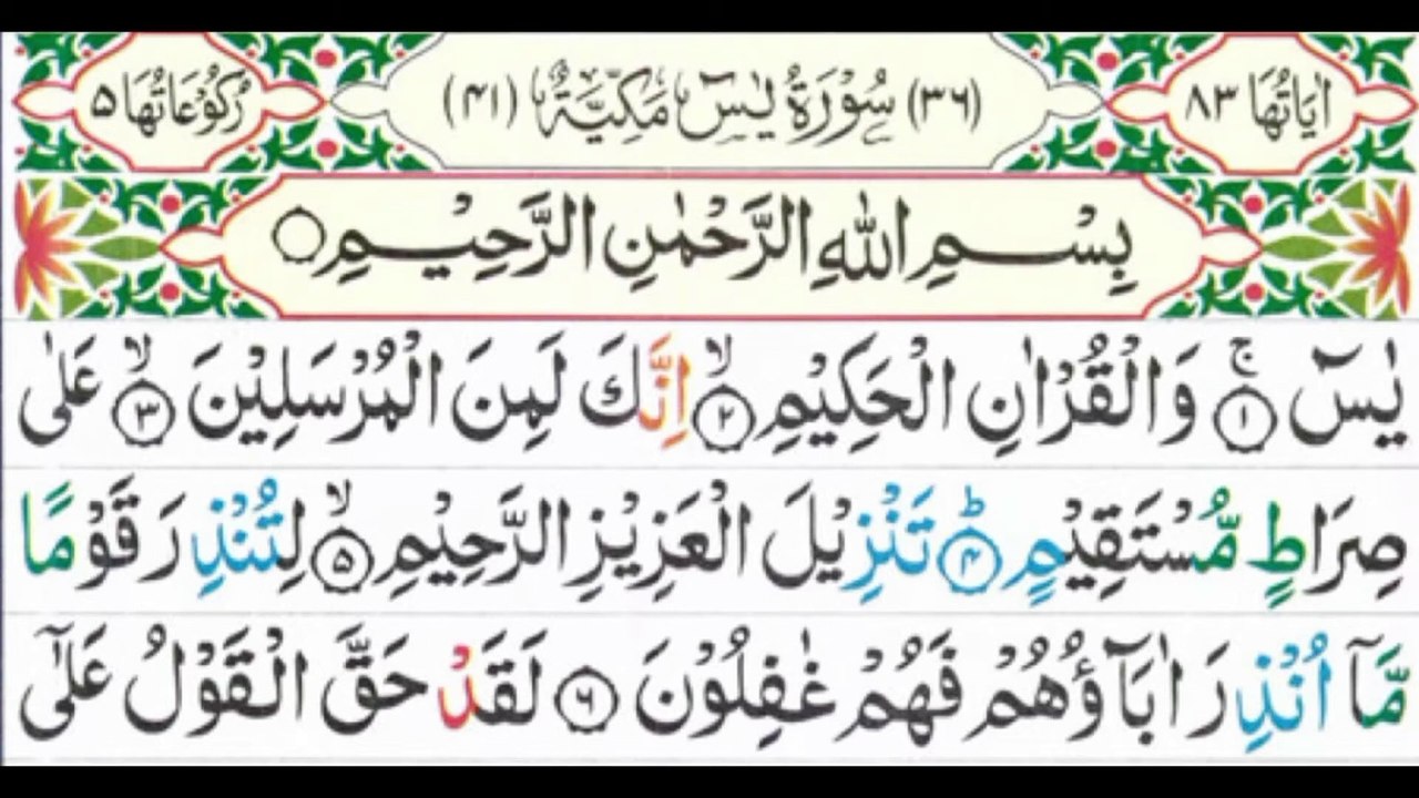 036 Surah Yaseen Full [Surah Yasin Recitation with HD Arabic Text ...