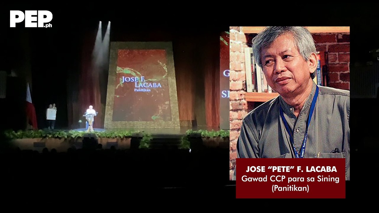 Jose "Pete" F. Lacaba's speech at Gawad CCP para sa Sining | PEP Goes To - video Dailymotion