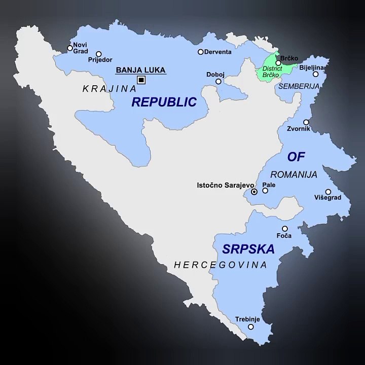 Map of Republic of Srpska. Republic of Srpska Map. Peta Republik Srpska ...