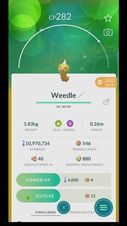 Pokémon GO-Evolving Shiny Weedle - video Dailymotion