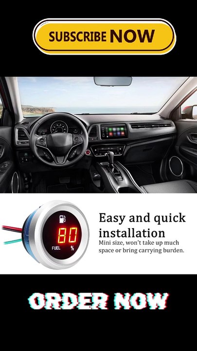 Digital Fuel Level Gauge with Flashing Alarm Car Fuel Level Meter 9-35V ...