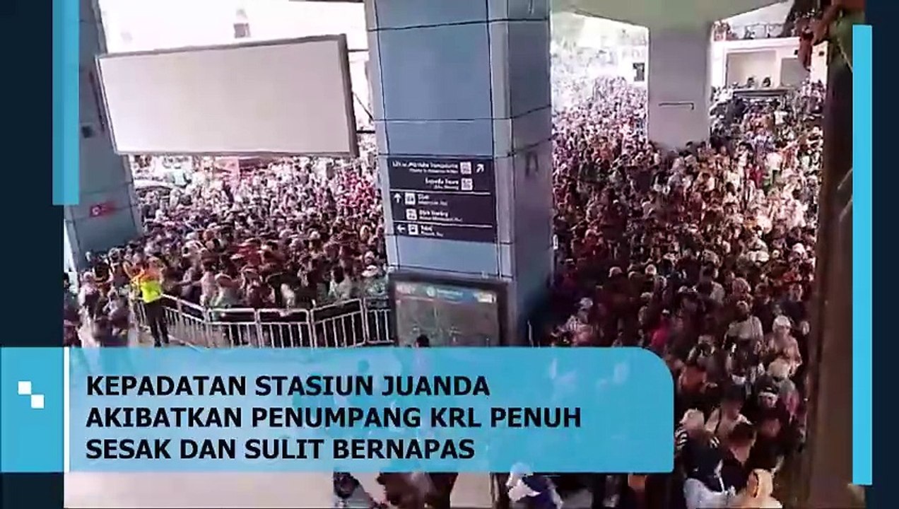 KEPADATAN STASIUN JUANDA AKIBATKAN PENUMPANG KRL PENUH SESAK DAN SULIT ...
