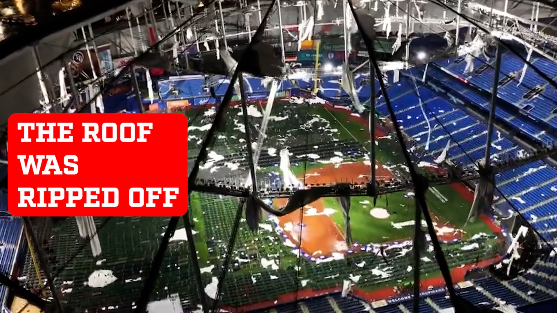 Insane video of what it looks like inside Tropicana Field after the ... Insane video of what it looks like inside Tropicana Field after the ...
