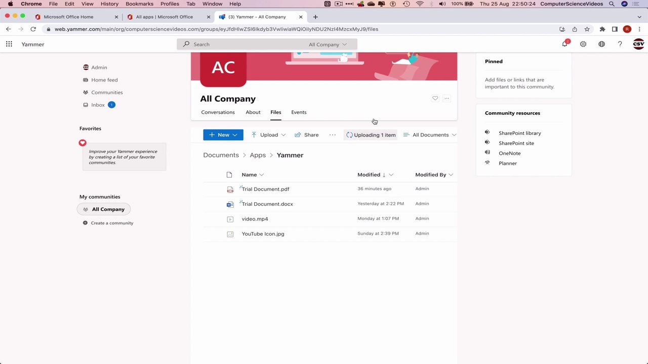 How to USE Microsoft Yammer for Office 365 On a Mac - Tutorial 10 - Upload A Presentation - New ...