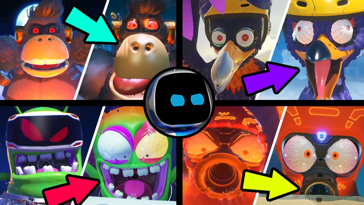 Astro Bot All Bosses Comparison (VR, PS4 & PS5) Side by Side - video ...
