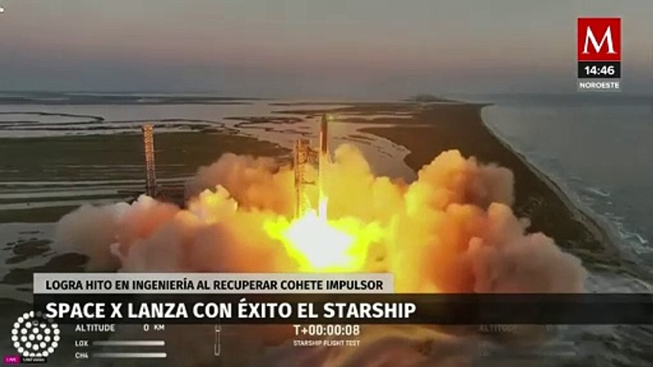 Space X lanza con éxito el 'Starship' y logra hito en ingeniería al recuperar cohete impulsor ...