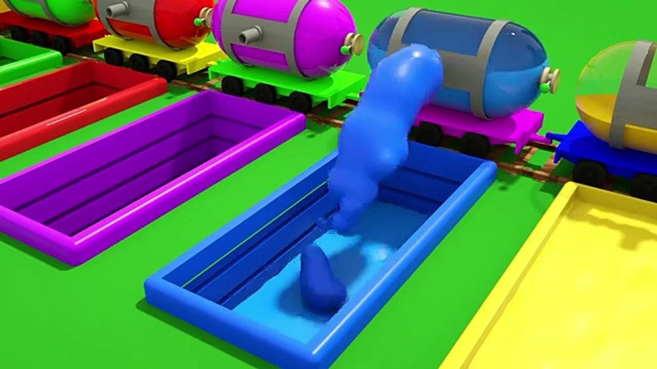 The Wheels on The Bus Song - Color train and funny cars | Baby Nursery ...