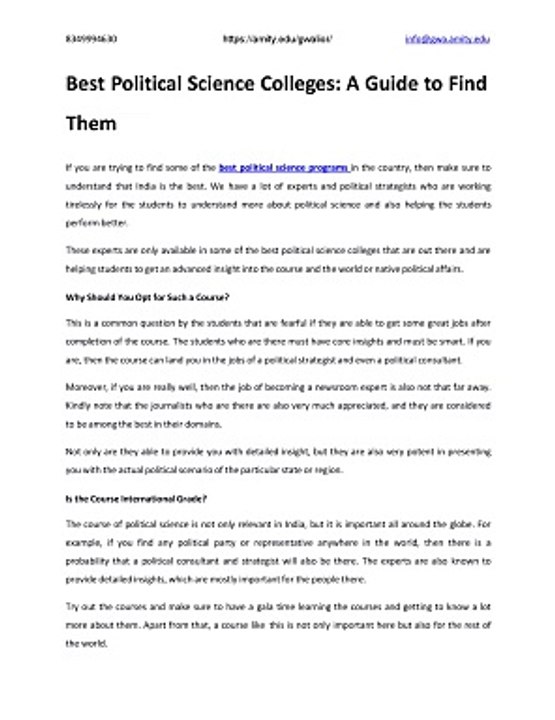 Best Political Science Colleges A Guide to Find Them - video Dailymotion
