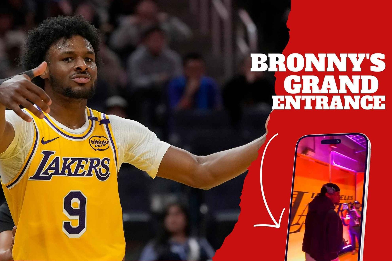 Bronny James makes a stylish entrance at Lakers' NBA season opener ...