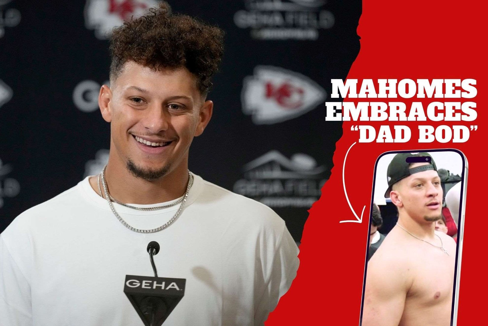 Patrick Mahomes confidently embraces his "dad bod" proving it works in his favor - MARCA TV English