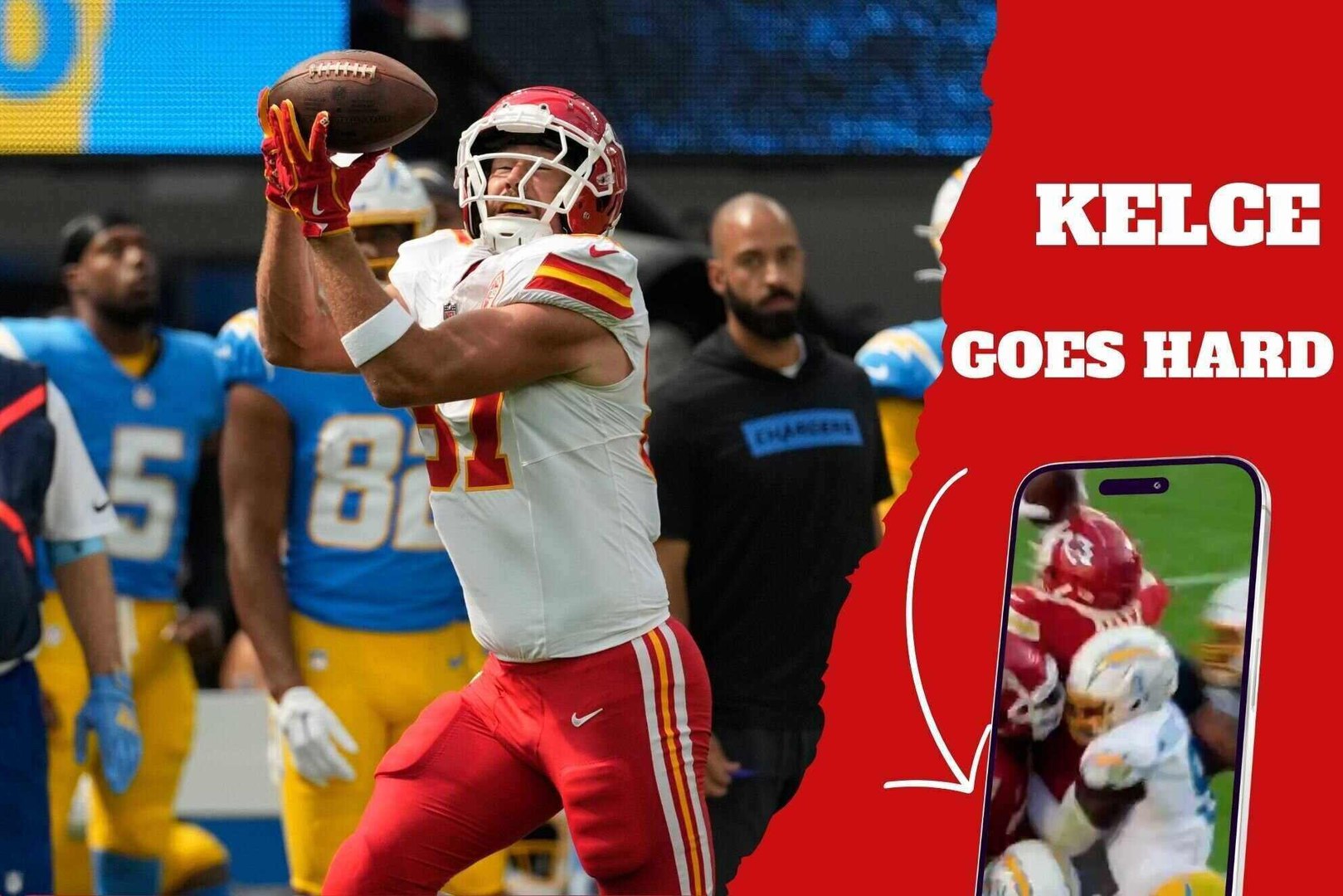 Travis Kelce transforms into a monster after receiving a tough hit ...