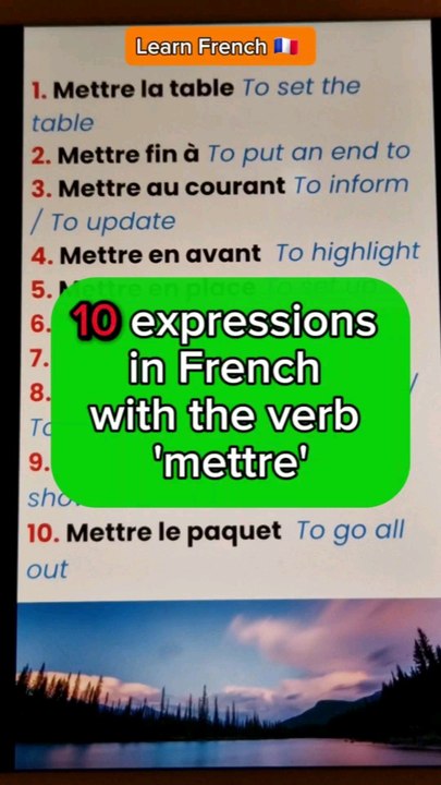 10 expressions in French with the verb 'mettre' | Learn French with Moh ...