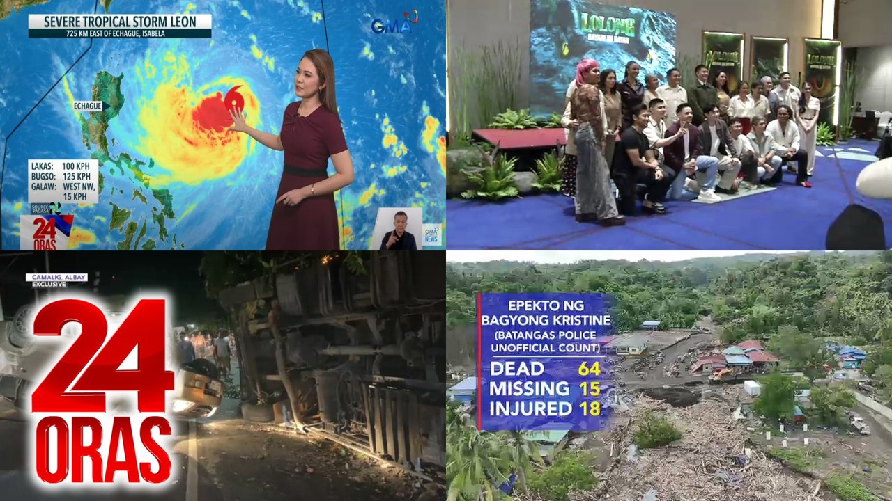 24 Oras: (Part 2) Bagyong Leon, posibleng lumakas at maging super ...