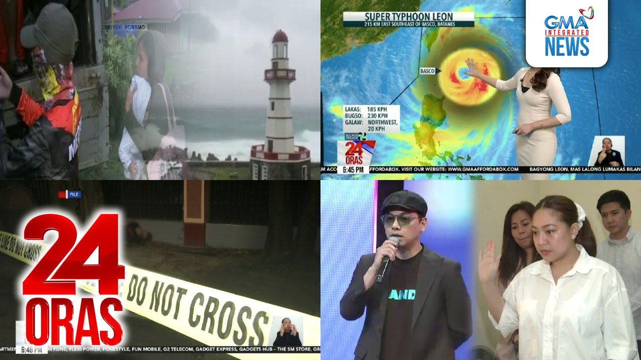 24 Oras: (Part 1) Super bagyong Leon, magla-landfall sa Tawian bukas ...