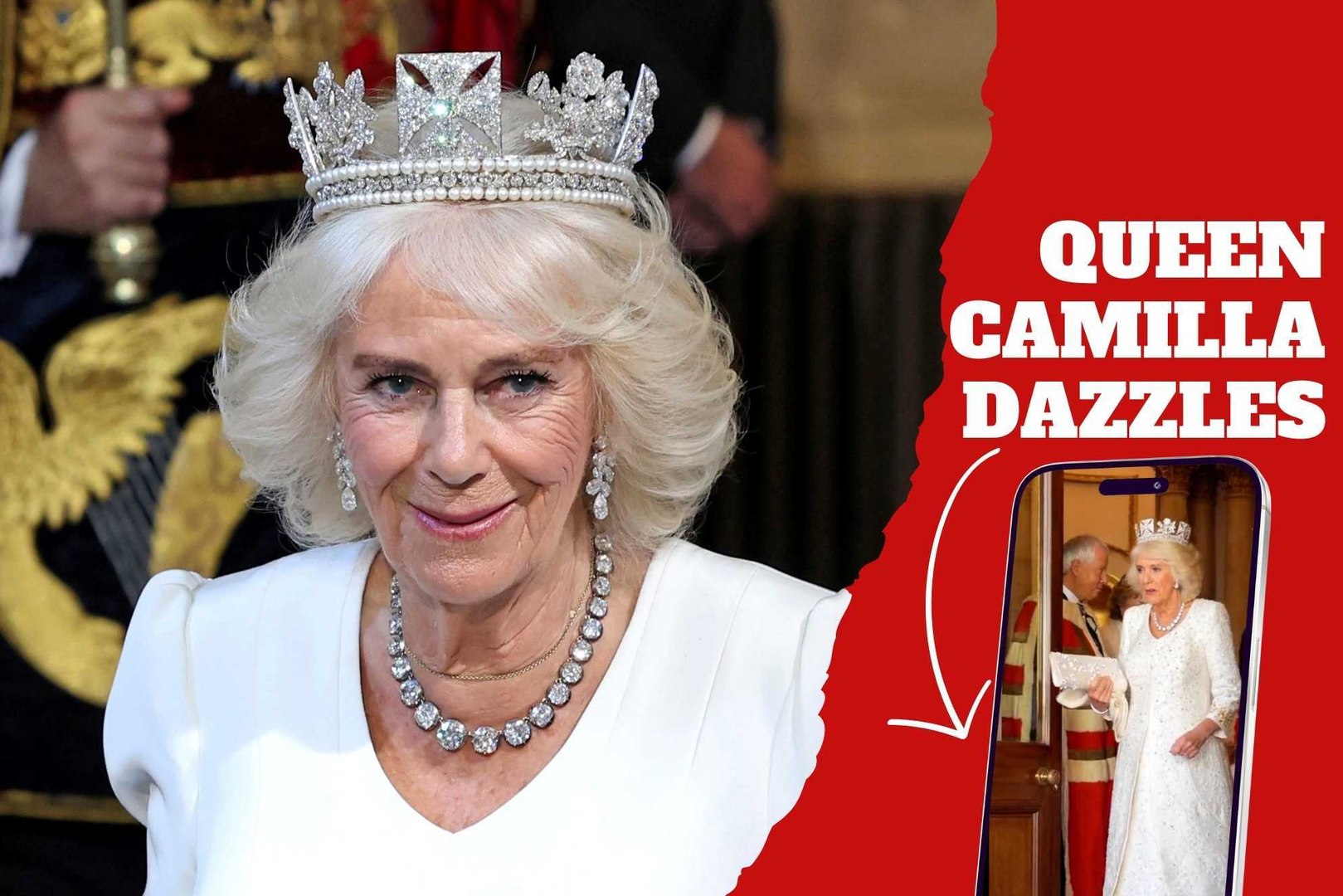 Queen Camilla looks resplendent as she climbs into her carriage - MARCA ...