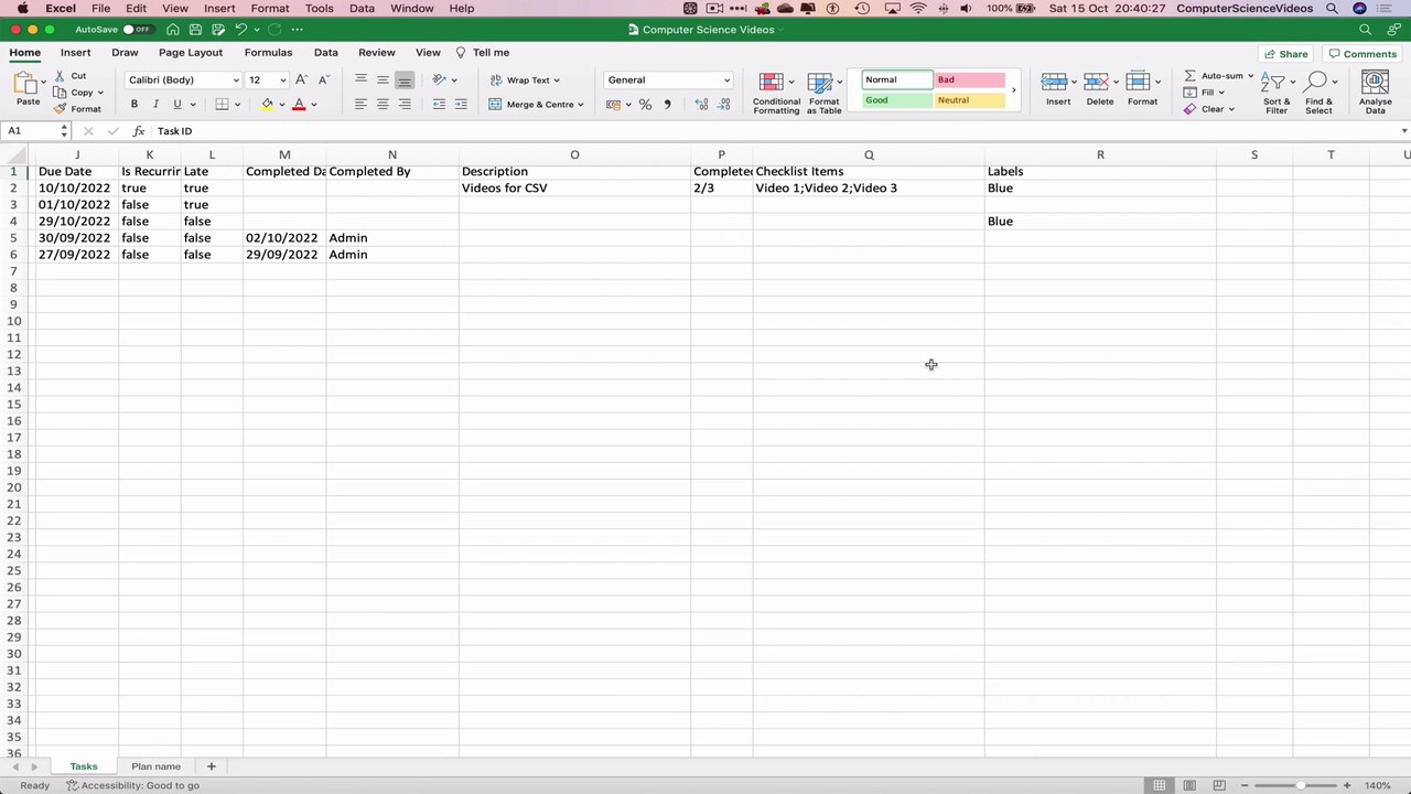 How to USE Microsoft Planner for Office 365 On a Mac - Tutorial 19 - Export Plan to Excel ...