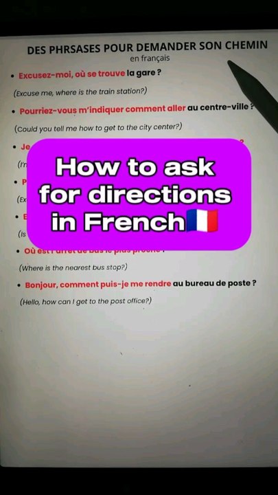 How to ask for directions in French| Learn and speak french with Alain ...