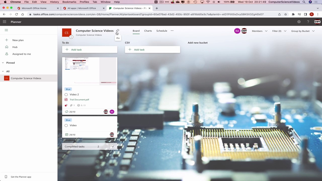 How to USE Microsoft Planner for Office 365 On a Mac - Tutorial 22 - Pin Your Plan - Basic | New ...
