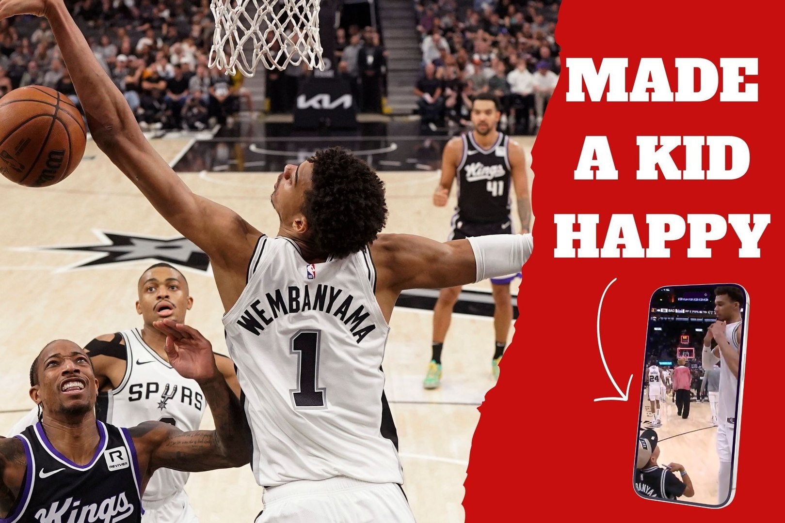 San Antonio Spurs Victor Wembanyama makes a kid very happy after he ...