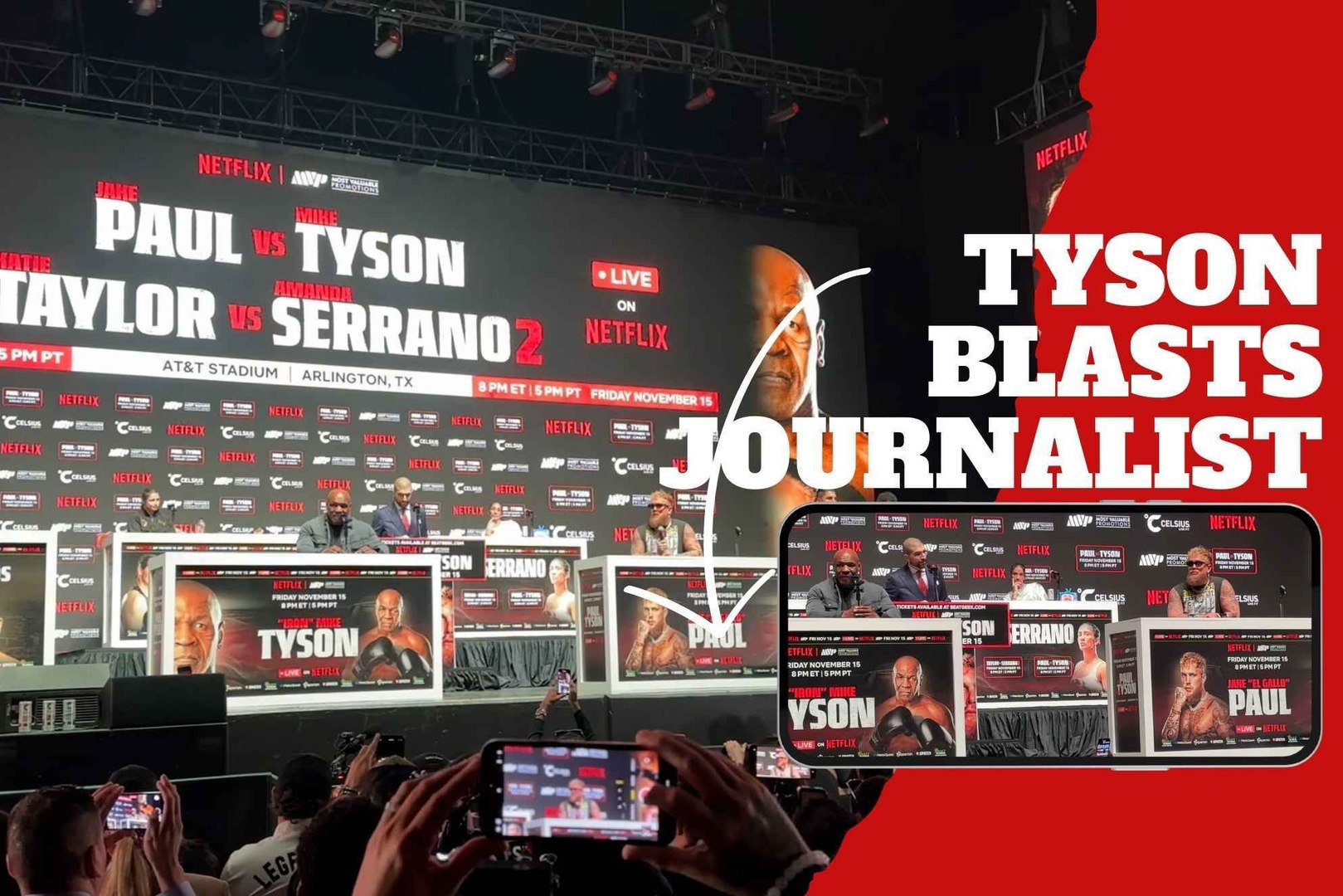 Mike Tyson explodes in fury at reporter's question at pre-fight ...