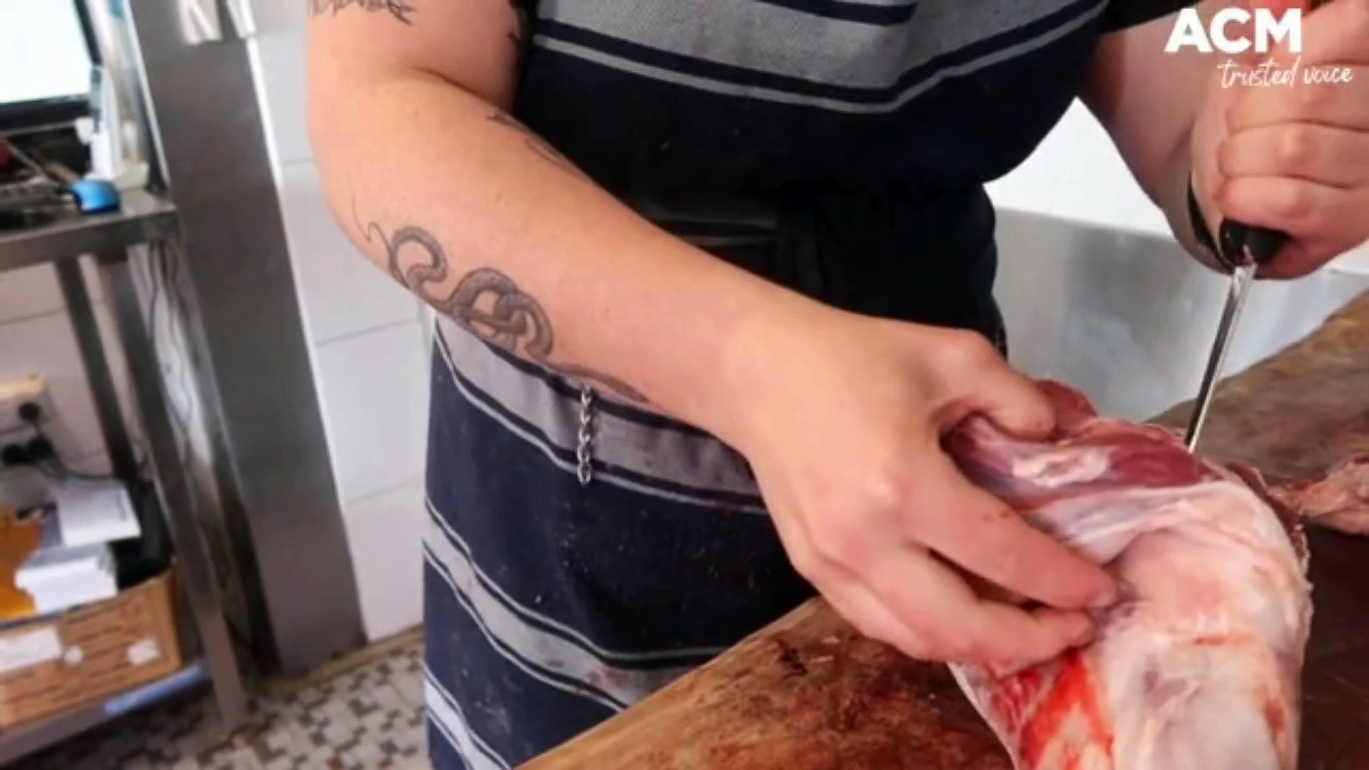 Meat Cutter Tattoos BBC World Service The Food Chain, Uncut:
