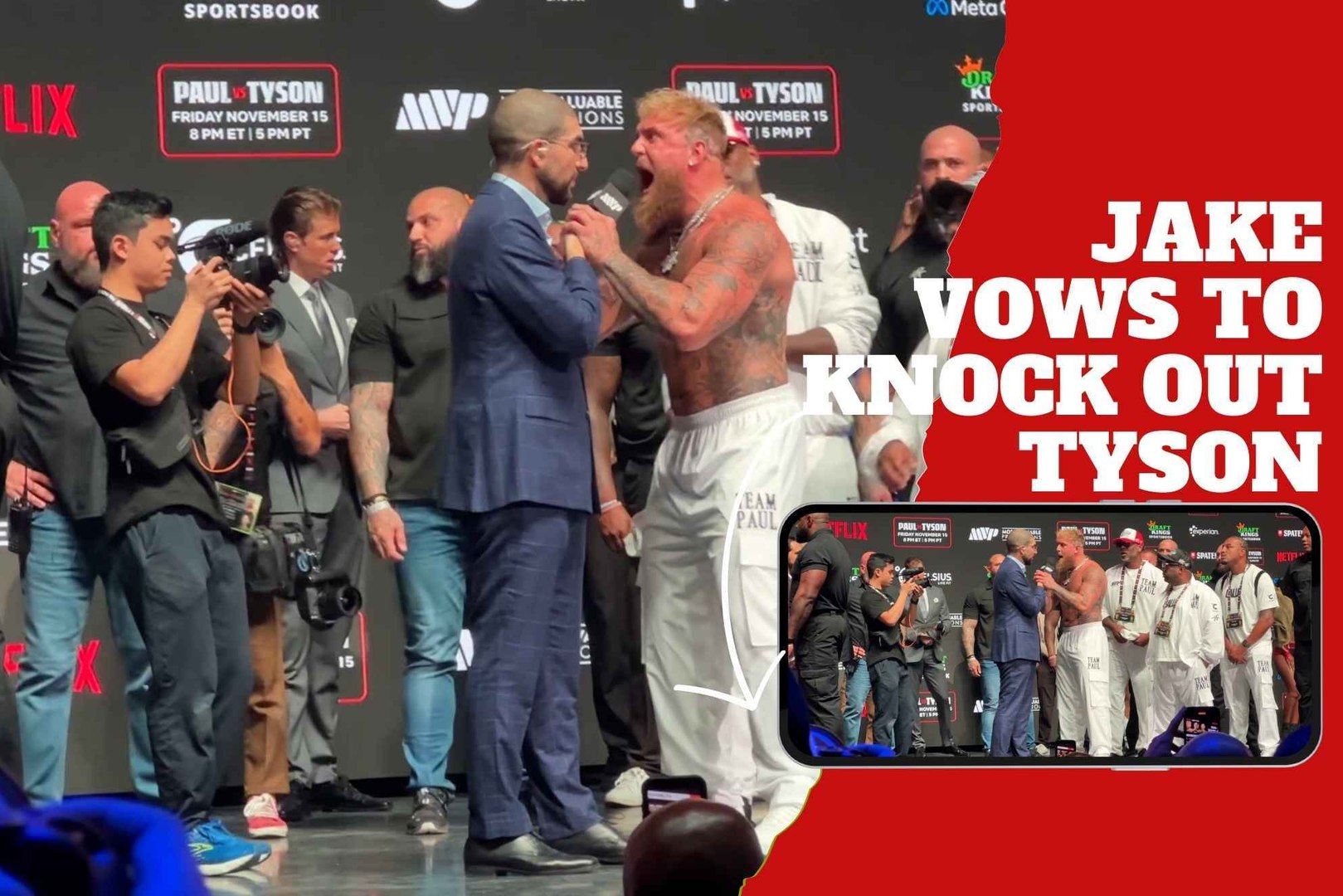 Jake Paul ignores Tyson's slap, insults him and declares, "It's ...